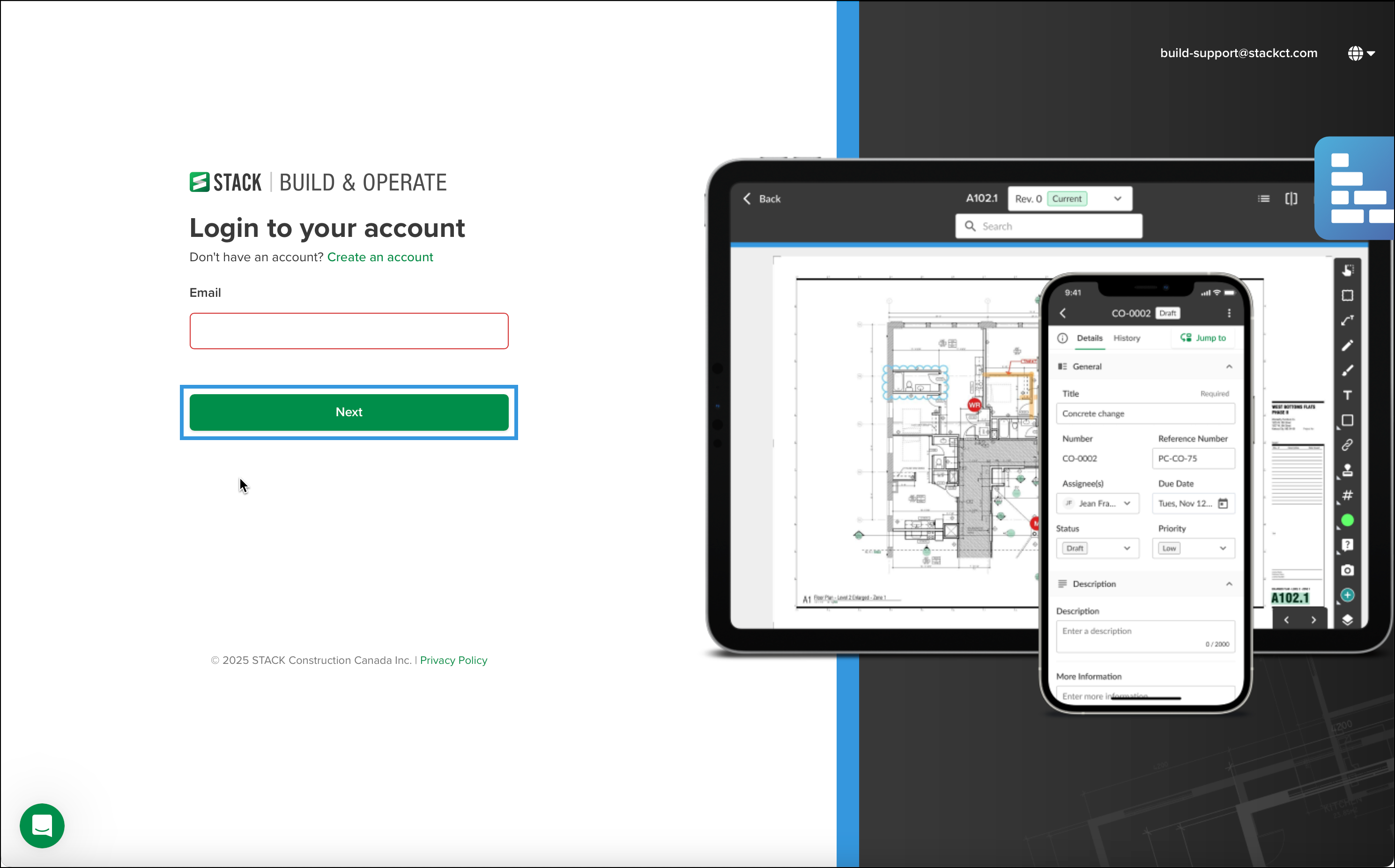 Access the Web Portal – STACK Construction Technologies