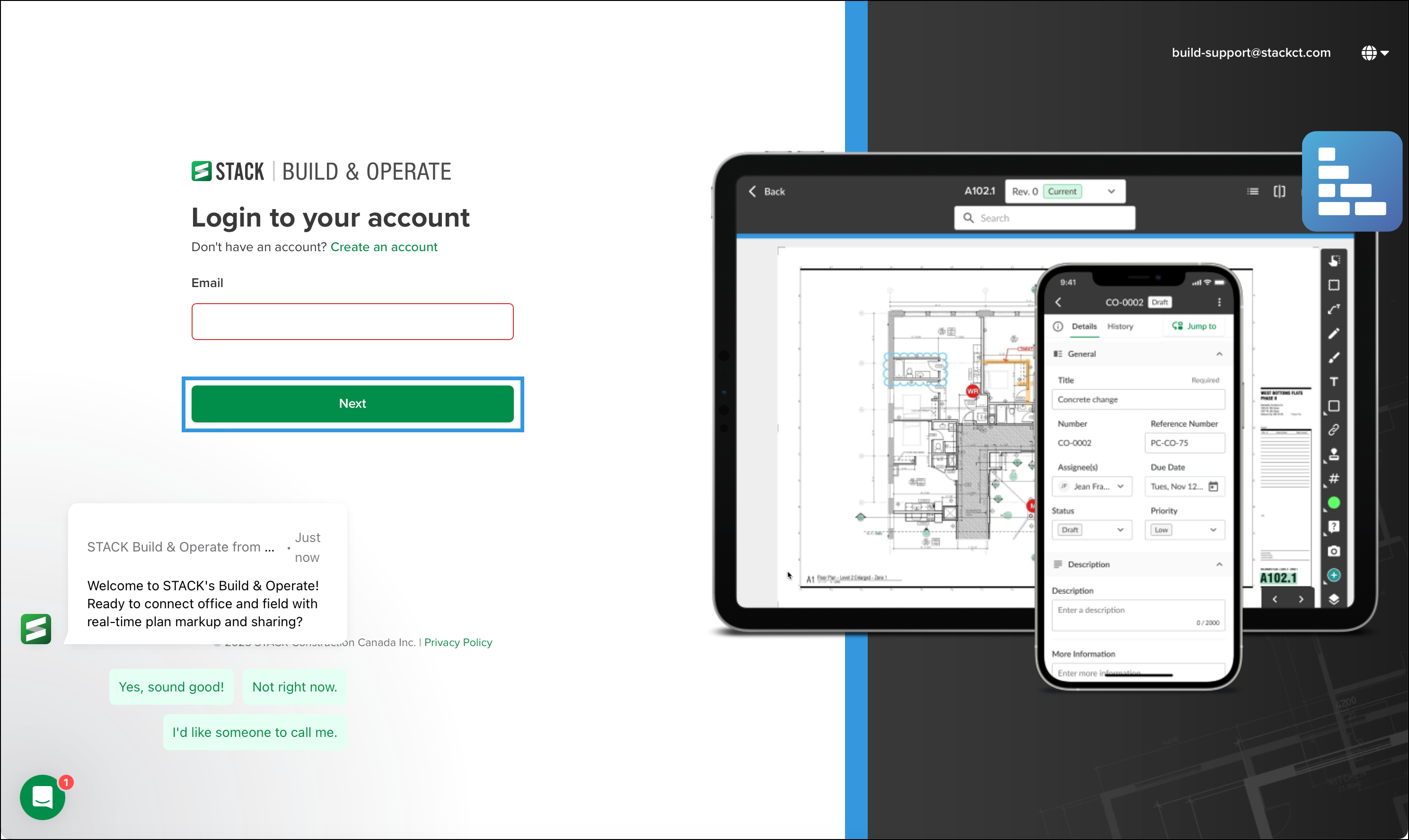 Access the Web Portal – STACK Construction Technologies