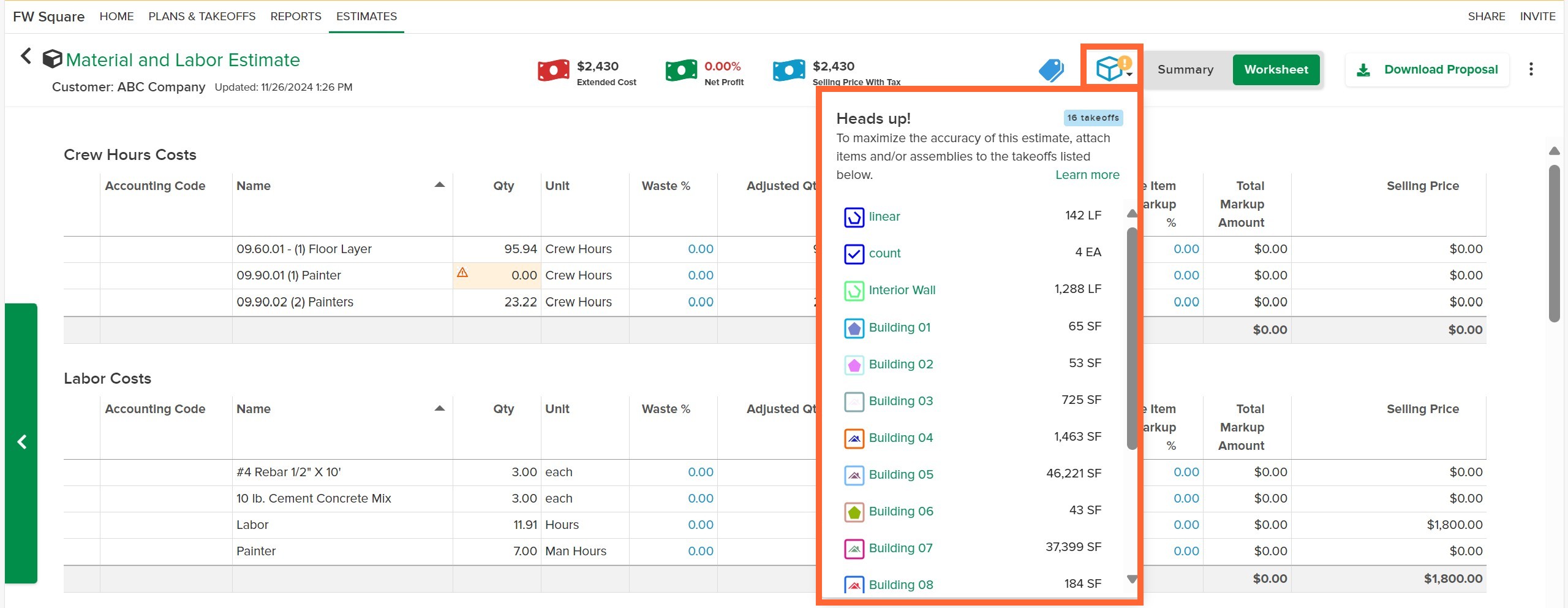Unit Cost Estimate / Material and Labor Estimate Overview – STACK ...